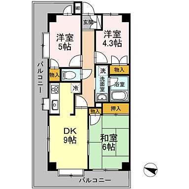 【ホームズ】URグリーンタウン美住一番街[3LDK/賃料14.32万円/3階/78.56㎡]。賃貸マンション住宅情報