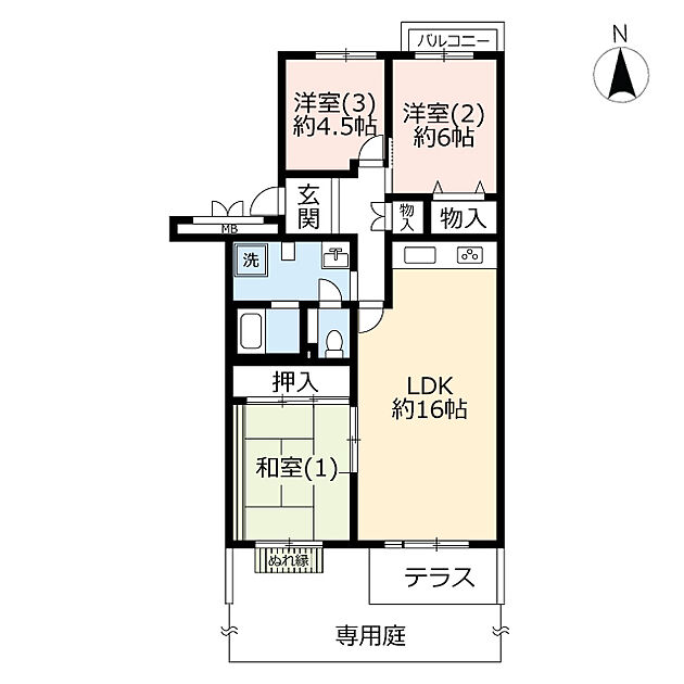【ホームズ】UR星が丘パークランドつぐみ台[3LDK/賃料12万円/1階/80.73㎡]。賃貸マンション住宅情報