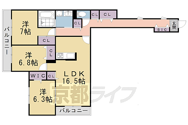 【ホームズ】元町カデンツァII[2LDK/賃料11.4万円/3階/60.16㎡]。賃貸アパート住宅情報