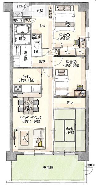 【ホームズ】中古マンション グランコート岐阜田神 101 1階 - 岐阜市