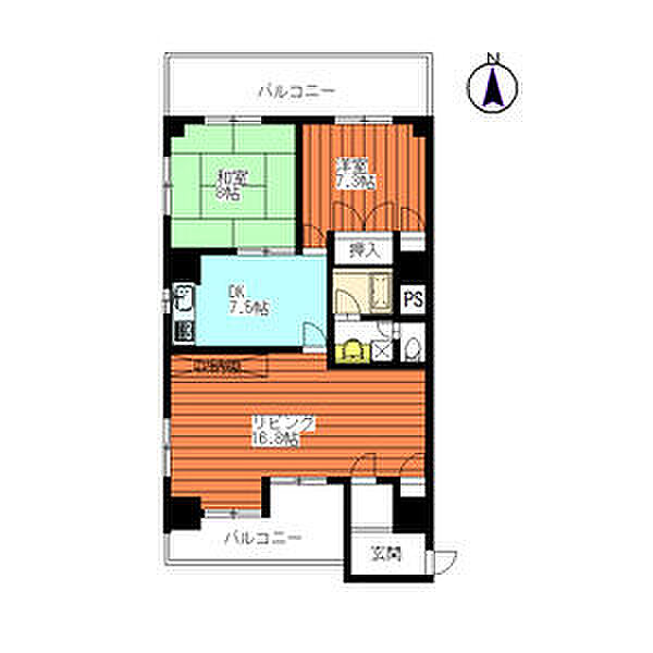 【ホームズ】でお部屋探し！丸美タウンマンション伊勢山 2階/207[2LDK/賃料12万円/72.3㎡]賃貸マンション住宅情報(物件番号:0142228-0173210、取扱い不動産会社 ...