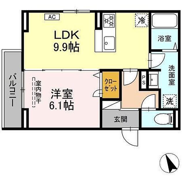 【ホームズ】D Paina Tsukagoshi[1LDK/賃料12.7万円/2階/40.29㎡]。賃貸アパート住宅情報
