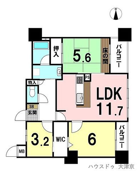 【ホームズ】ユニライフ大津中央｜大津市、JR東海道・山陽本線 大津駅 徒歩12分の中古マンション