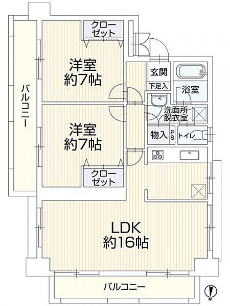 【ホームズ】労住協第22ビル 末広町マンション 605 6階 2LDK｜高松市、高松琴平電気鉄道志度線 今橋駅 徒歩4分の中古マンション