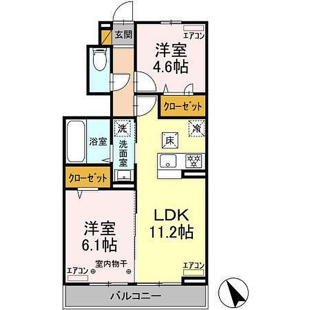 【ホームズ】でお部屋探し！欅ハウス 1階/106[2LDK/賃料9.2万円/50.38㎡]賃貸アパート住宅情報(物件番号:3705245-0010180、取扱い不動産会社:スターツピタット ...