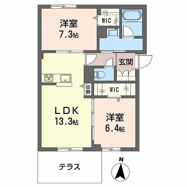 【ホームズ】べレオ東町[2LDK/賃料11.3万円/1階/64.4㎡]。賃貸マンション住宅情報