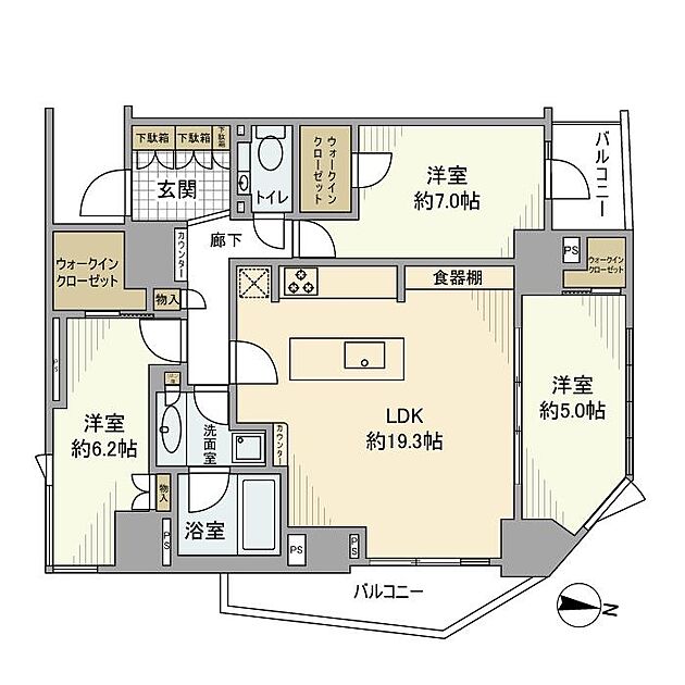 【ホームズ】でお部屋探し！グランリビオ千代田平河町 12階/1202[3LDK/賃料59万円/88.62㎡]賃貸マンション住宅情報(物件番号:3701129-0357409、取扱い不動産会社 ...