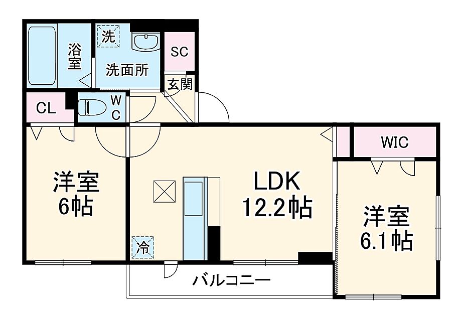 【ホームズ】Blanc Cube[2LDK/賃料14.9万円/1階/55.41㎡]。賃貸アパート住宅情報